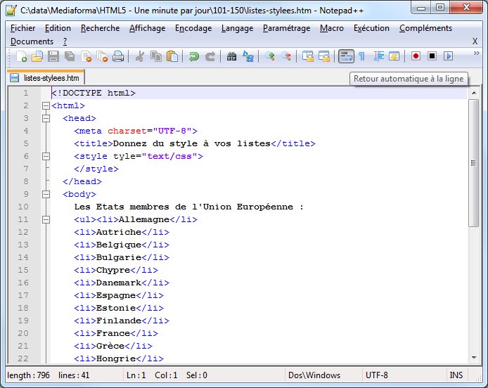 liste des balises css3