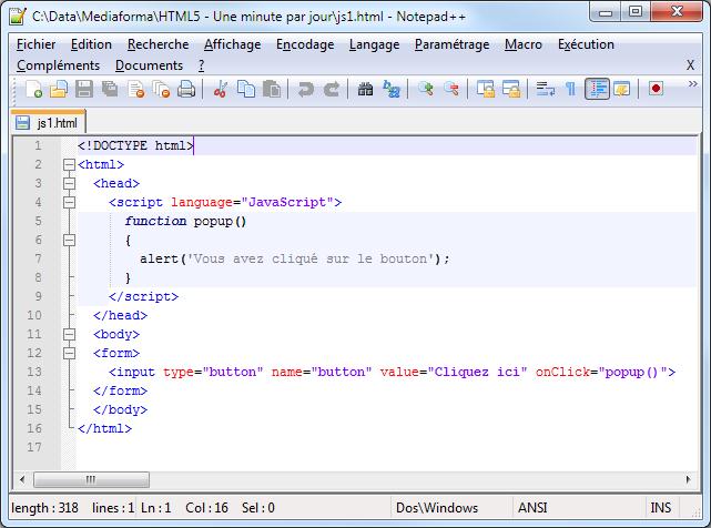 fonction javascript onclick